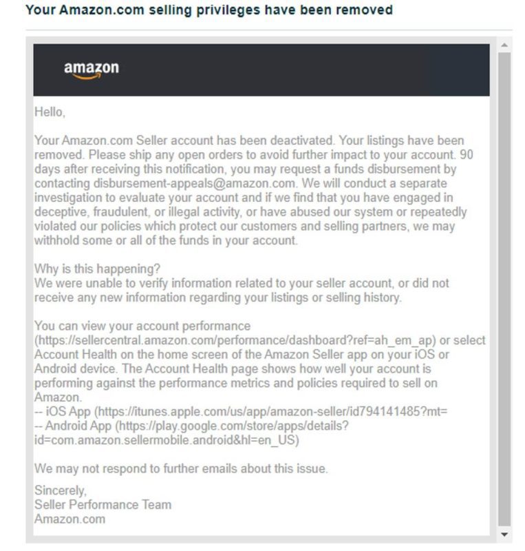 Amazon Suspend | Prinwork